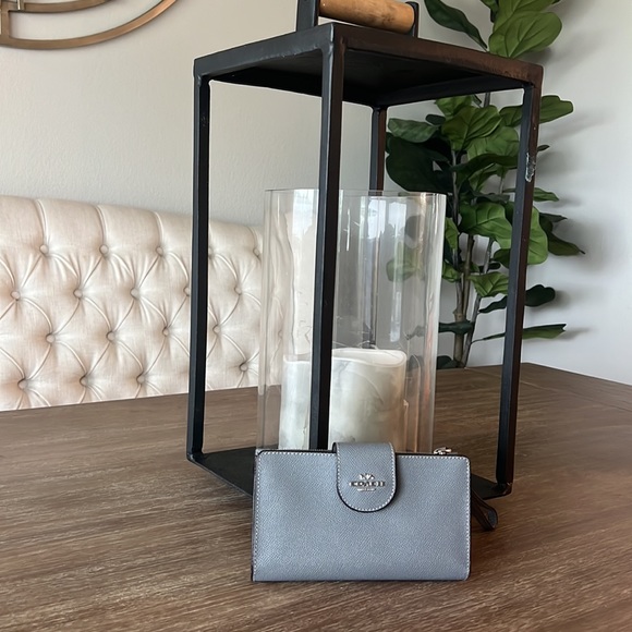 Coach | Bags | Coach Grey Wristlet Wallet | Poshmark